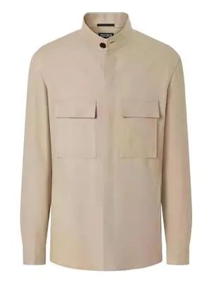 Zegna Oasi Lino Pocket Overshirt - Neutrals