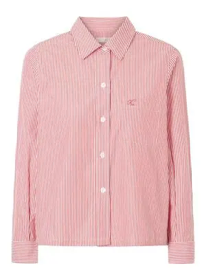 Suzie Kondi Vella Striped Cotton-poplin Shirt - Red