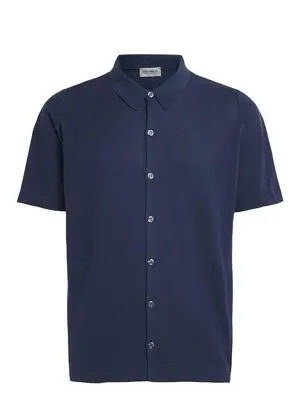 John Smedley Merino Wool Polo Shirt - Navy