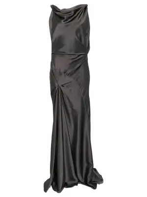 Victoria Beckham Victoria Beckham Posy Cowl-Neck Maxi Dress Grey