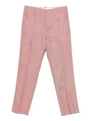 Dsquared2 Houndstooth Pattern Pressed Crease Trousers - Red