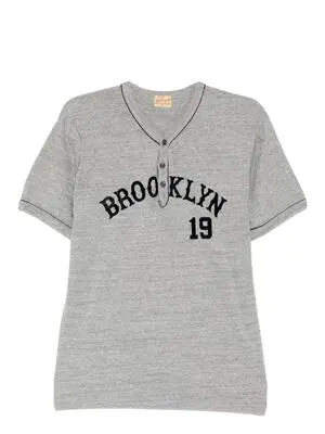 Whitesville Contrast-trim Marl T-shirt - Grey