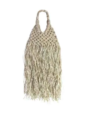 HIBOURAMA Vannifique Crystal-embellished Fringed Shoulder Bag - Neutrals