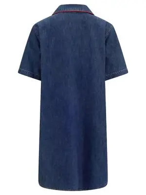 Valentino Garavani Vlogo Signature Denim Mini Dress - Blue