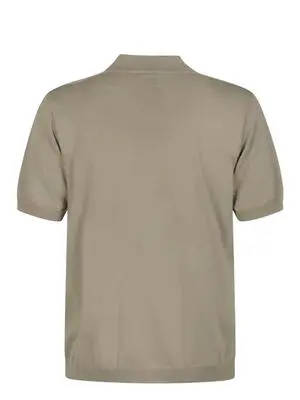 C.P. COMPANY Logo-patch Knitted Polo Shirt - Grey