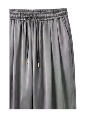 DANAME Drawstring Satin Track Pants - Grey