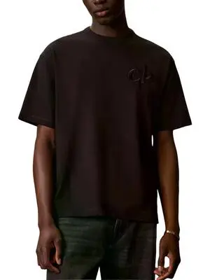 Calvin Klein Logo-embroidered T-shirt - Black
