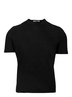 AL DUCA D’AOSTA 1902 Ribbed-trim Terry-effect T-shirt - Black