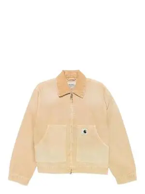 Carhartt Work In Progress Arcan Logo-patch Zip-up Cotton Jacket - Brown