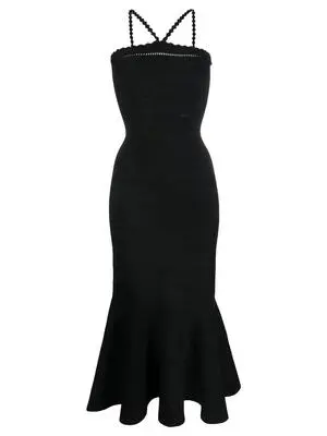 Victoria Beckham Cut-out Detail Peplum Midi Dress - Black