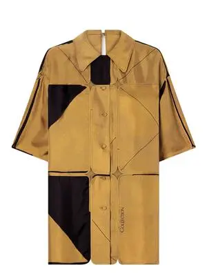 Calvin Klein Elowen Silk-twill Patchwork Shirt - Brown
