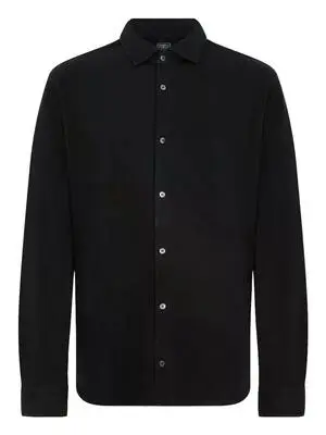Fedeli Long-sleeve Button-down Shirt - Black