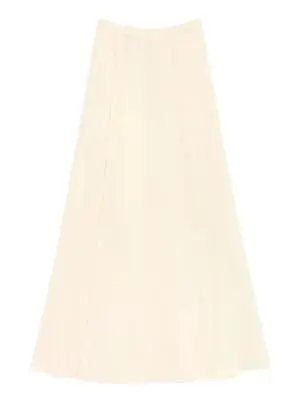 VALENTINO Valentino Garavani Couture Linen Skirt With Lace And Ruffle Details