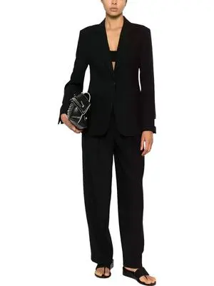 Calvin Klein Pleated Wide-leg Trousers - Black