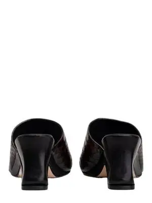 MIISTA Gaelle Snake-effect Square Toe Sandals - Brown