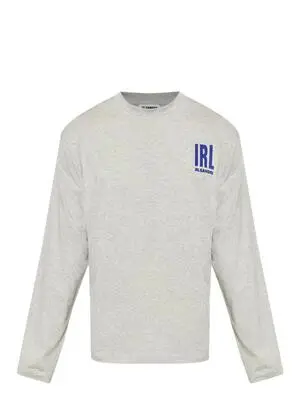 JIL SANDER Logo-print Long-sleeve T-shirt - Grey
