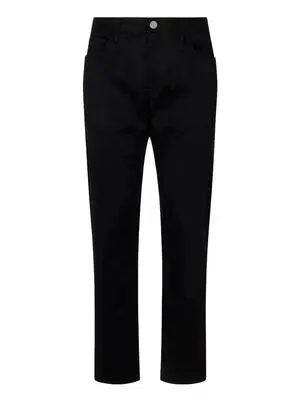 Giorgio Armani Logo Patch Straight Leg Trousers - Black
