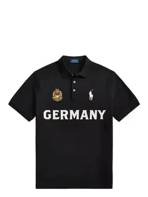 Polo Ralph Lauren Germany Logo-embroidered Piqué Polo Shirt - Black