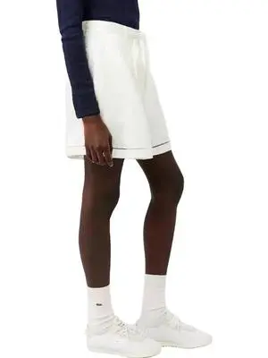 Lacoste Belted Wide-leg Shorts - White