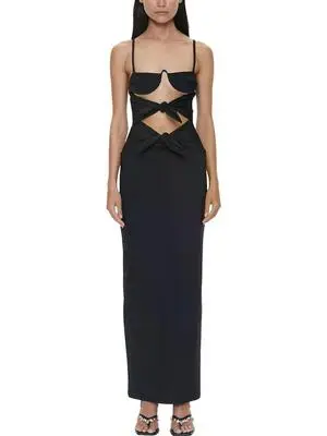 Christopher Esber Porto Tie-fastening Cutout Maxi Dress - Black