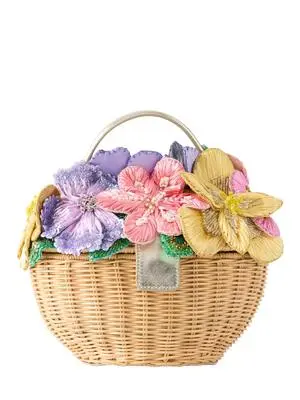 Judith Leiber Flower Basket Crystal-embellished Clutch - Neutrals