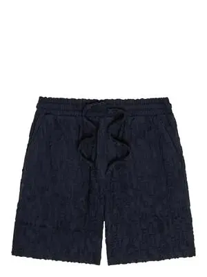 RAITH Fausto Flocked Pattern Terry Shorts - Navy