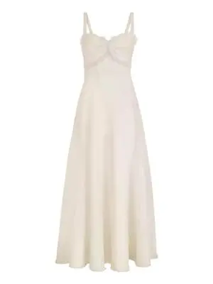 Oscar De La Renta Slub Wool Tweed Midi Dress - Neutrals