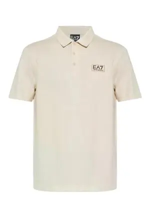 EA7 Logo-patch Short-sleeve Polo Shirt - Neutrals