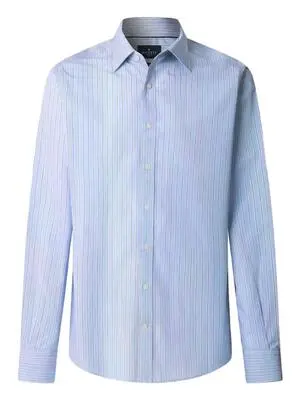 HACKETT LONDON Butcher-stripe-pattern Shirt - Blue