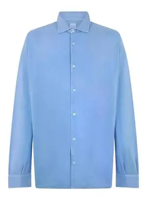 Fedeli Long-sleeve Cotton Shirt - Blue