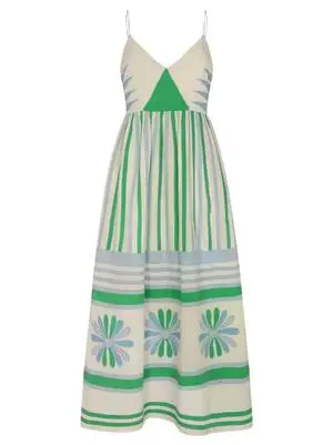 Carolina K Gardenia Floral Print Maxi Dress - Neutrals