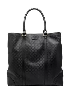 Gucci Diamante Calfskin Hilary Lux Joy Vertical Tote Bag - Black