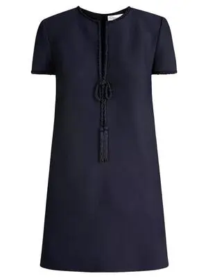 Oscar De La Renta Beaded Bow-detail Mini Dress - Blue