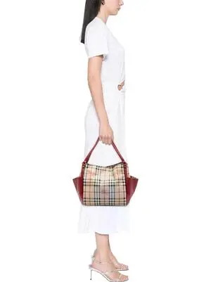 Burberry Haymarket Check Coated Canvas Canterbury Tote Bag - Red