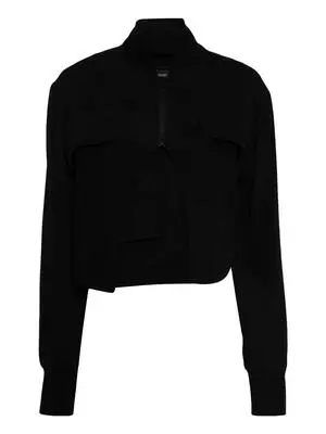 Yohji Yamamoto Layered Cropped Bomber Jacket - Black