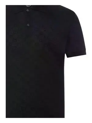 Gucci Gg Monogram Polo Shirt - Black