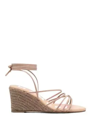 Manebí Leather Lace-up Wedge Sandals - Neutrals