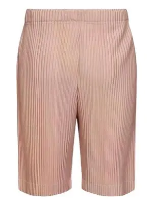 Issey Miyake Pleated Knee Length Shorts - Pink