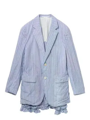 Comme Des Garçons Striped Blazer - Blue
