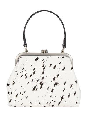 MARKGONG Small Cowhide Leather Metal Clasp Bag - Beige