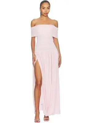 Ronny Kobo Off-the-shoulder Ruched Maxi Dress - Pink