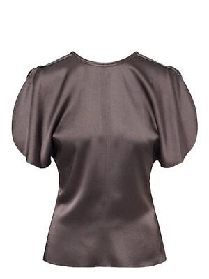 Victoria Beckham Bela Open-sleeve Satin Top - Ore