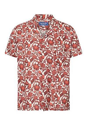 ARRELS BARCELONA Kabak Graphic-print Woven Shirt - Red