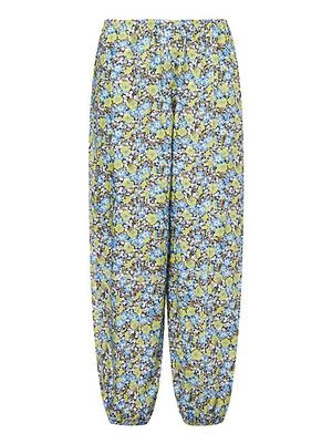 NACKIYE Topkapi Lace-trim Floral Cotton Trousers - Florescence