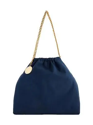 Stella McCartney Falabella Drawstring Faux-suede Shoulder Bag - Navy