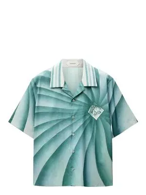 Versace Printed Cotton-poplin Shirt - Blue