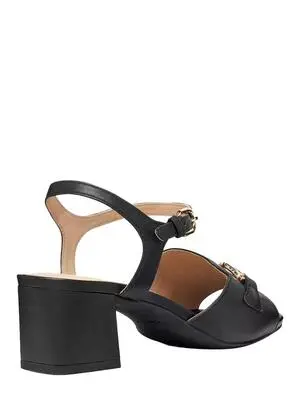 Geox 50 New Eraklia Horsebit-detail Buckle-fastening Heeled Sandals - Black