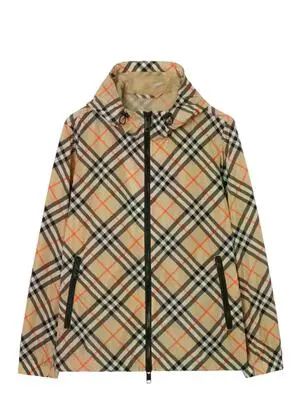 Burberry Check Nylon Hooded Jacket - Neutrals