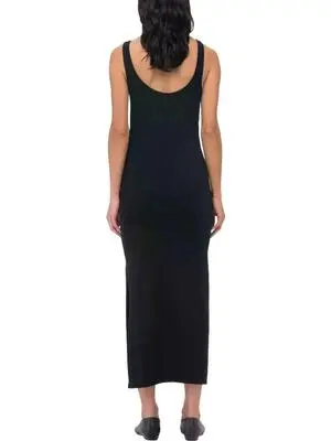 Another Tomorrow Asymmetric Seam Detail Dress - Black