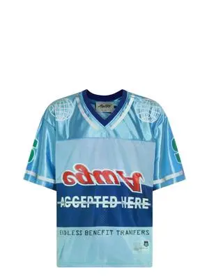 AWGE Mesh-panel Graphic Print T-shirt - Blue